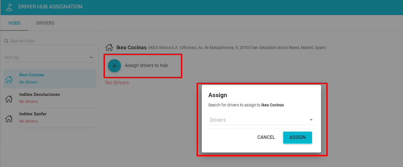 How to assign drivers to a hub ? – URBANTZ | SUPPORT